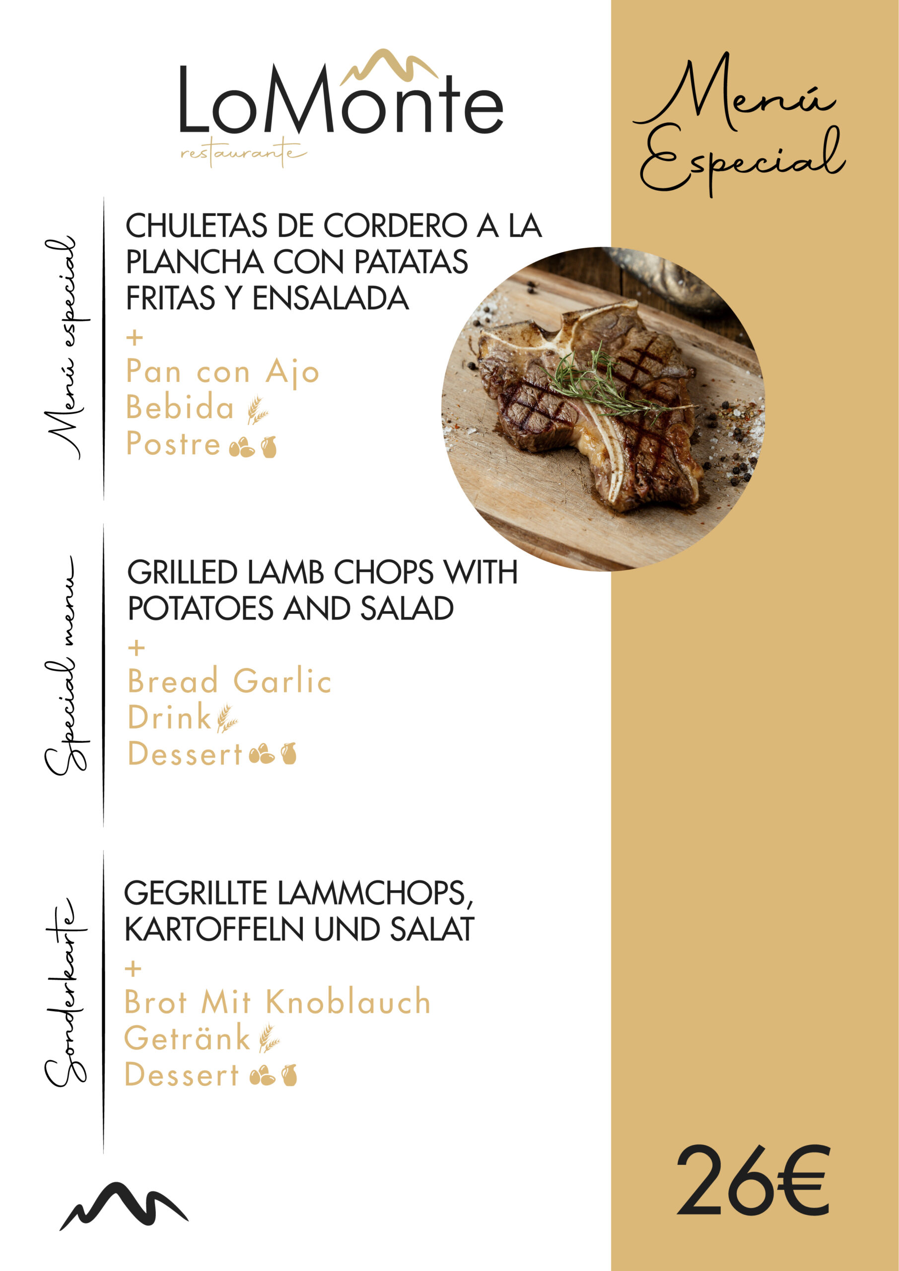 Menús - Restaurante Lo Monte